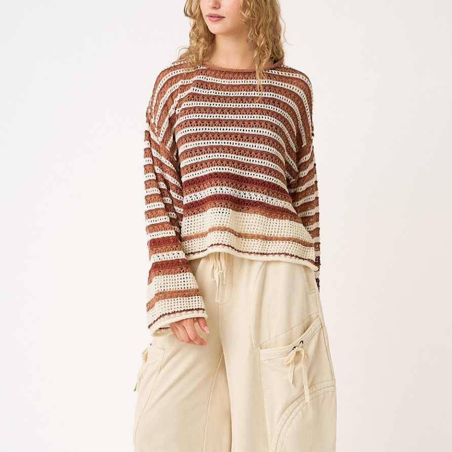 Stripe Crochet Top – Bloom Boutiques